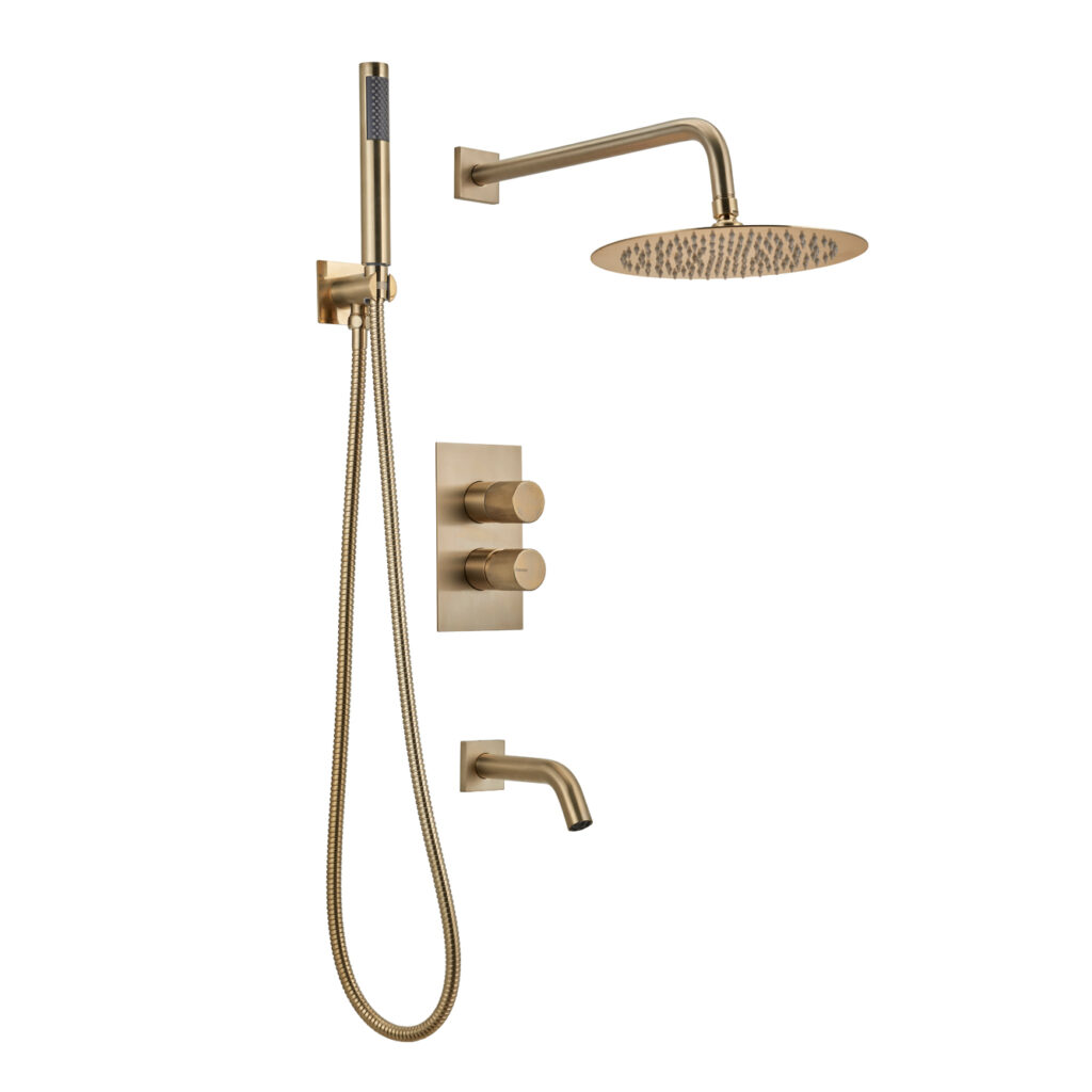 Línea Fabric - Ducha Monocomando 3 funciones Dorado - Griferia Peirano