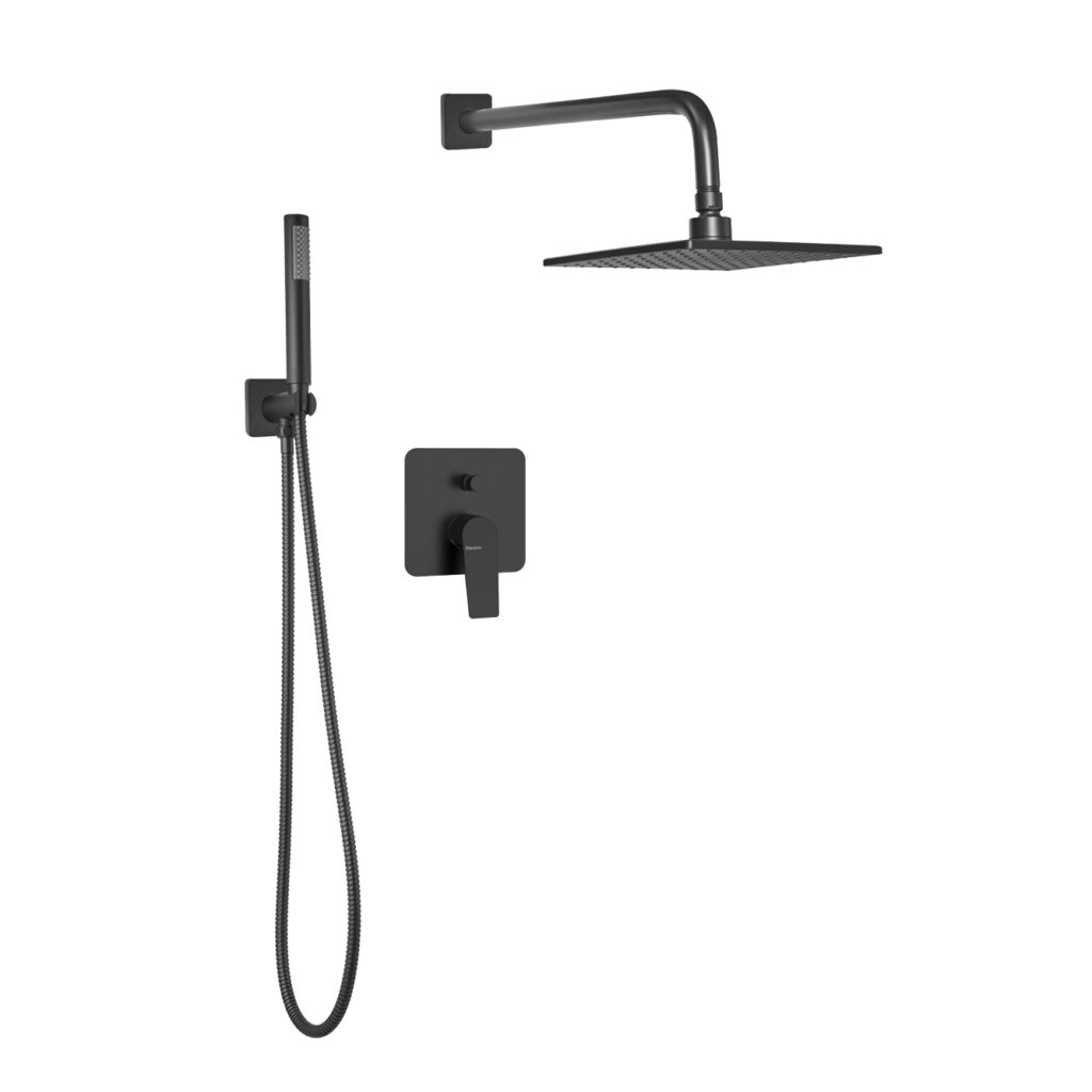 Línea Wave Black - Ducha Monocomando con Duchador de Mano - Griferia ...